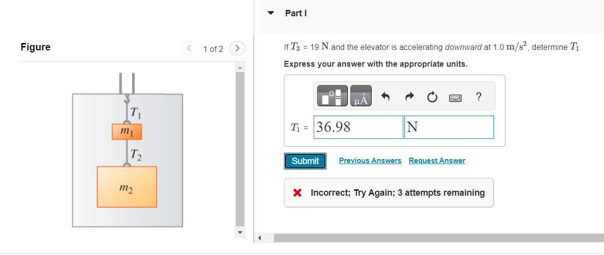 Two masses, m1=0.60 kg and m2=2.5 kg, are hung from | Chegg.com