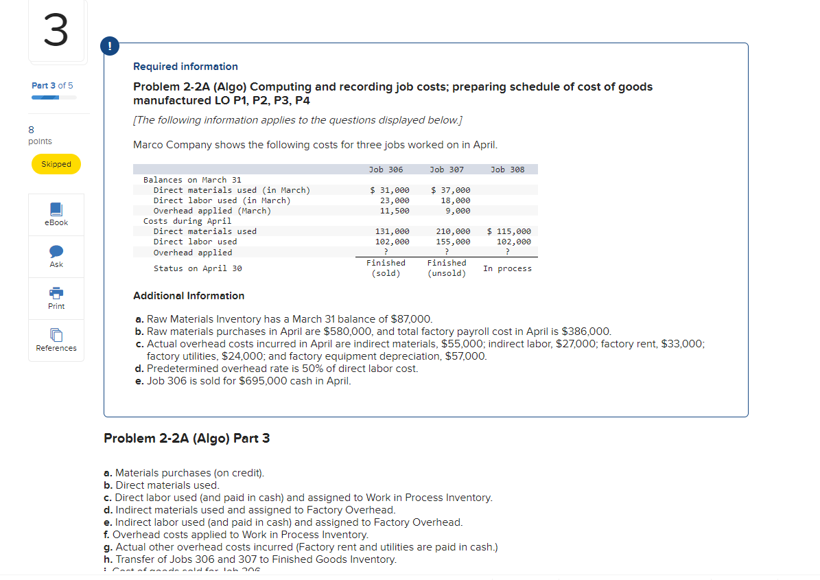 Solved Problem 2-2A (Algo) Computing and recording job | Chegg.com