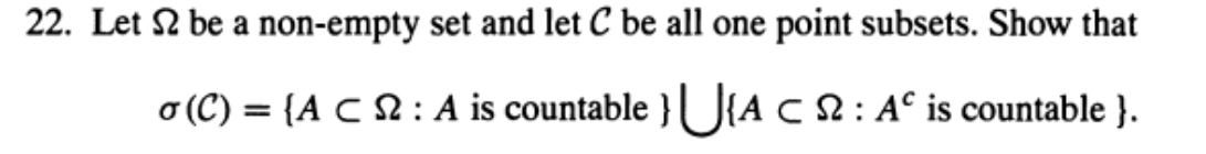 Solved 22. Let Ω be a non-empty set and let C be all one | Chegg.com
