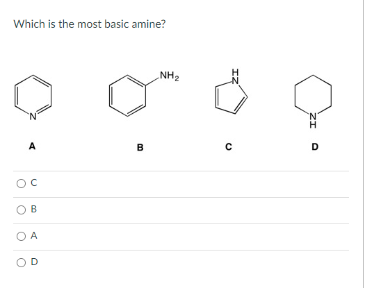Solved Which is the most basic amine? NH2 ZI ZI A B с ОС ОА | Chegg.com