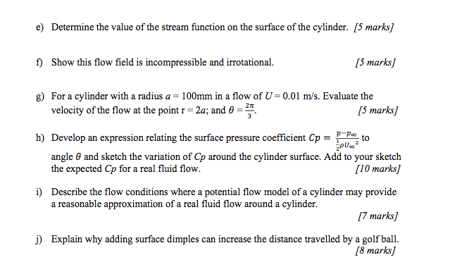 A potential flow model of a cylinder may be | Chegg.com