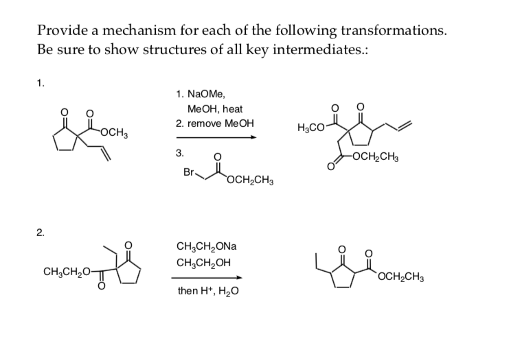 Solved Provide a mechanism for each of the following | Chegg.com