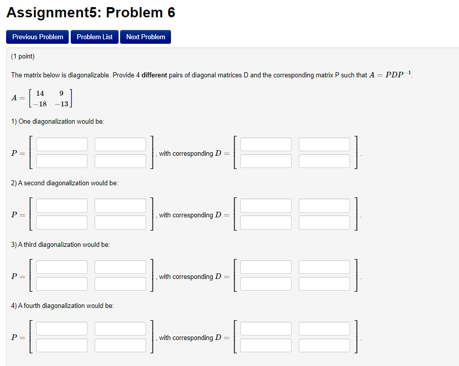 Solved Assignment5 Problem 6 Previous Problem Problem List 