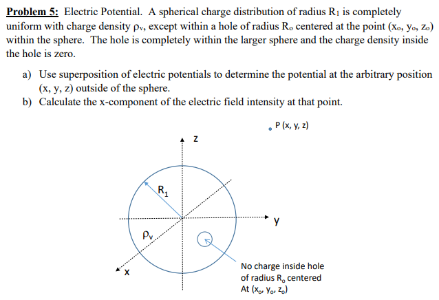 Solved Problem 5: Electric Potential. A spherical charge | Chegg.com