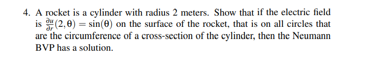 Solved 4. A rocket is a cylinder with radius 2 meters. Show | Chegg.com