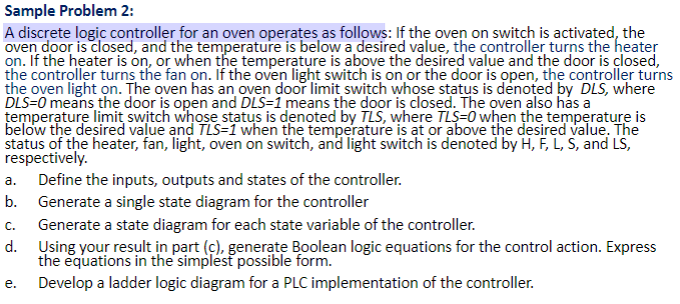 Solved Sample Problem 2 A Discrete Logic Controller For An 7938