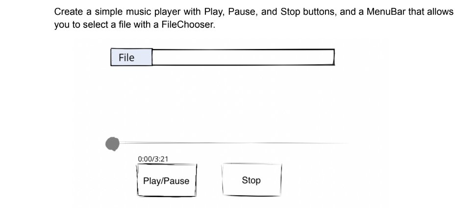 Solved Create a simple music player with Play, Pause, and | Chegg.com