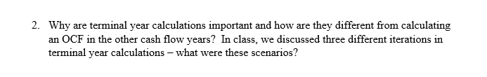 Why are terminal year calculations important and how | Chegg.com