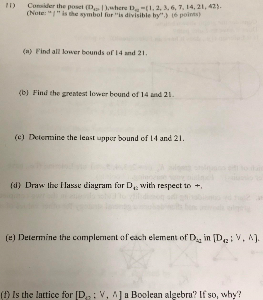 Solved 11) Consider the poset ( D D),where D ={1, 2, 3, 6, | Chegg.com Solved 11) Consider the poset ( D D),where D ={1, 2, 3, 6, | Chegg.com