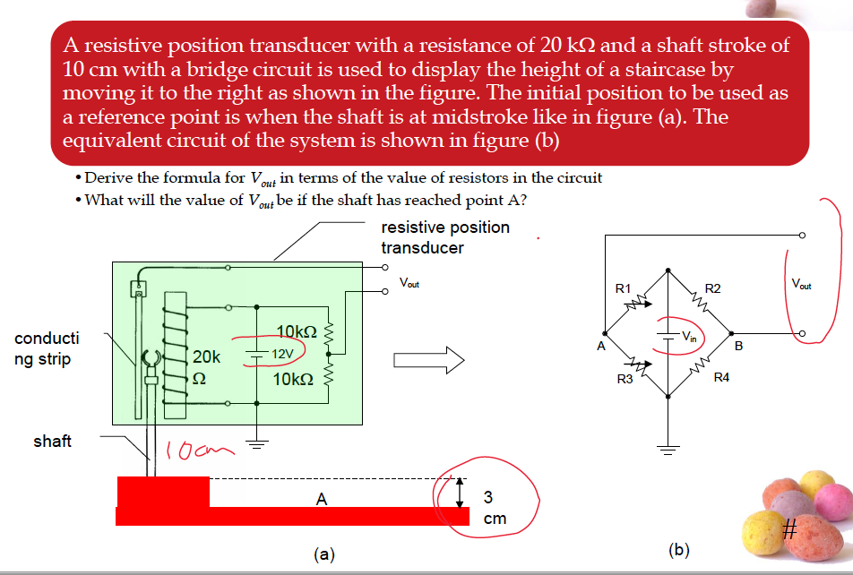 Solved A resistive position transducer with a | Chegg.com