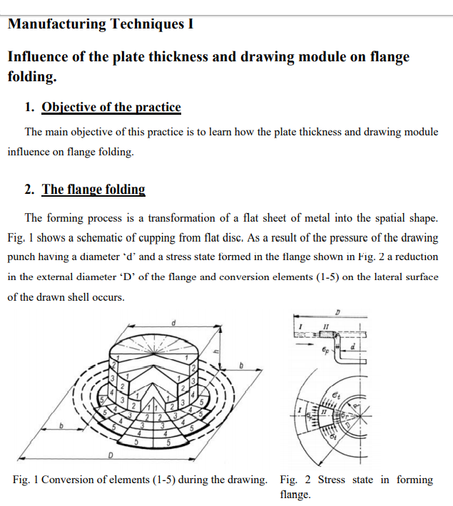 Manufacturing Techniques I Influence of the plate | Chegg.com