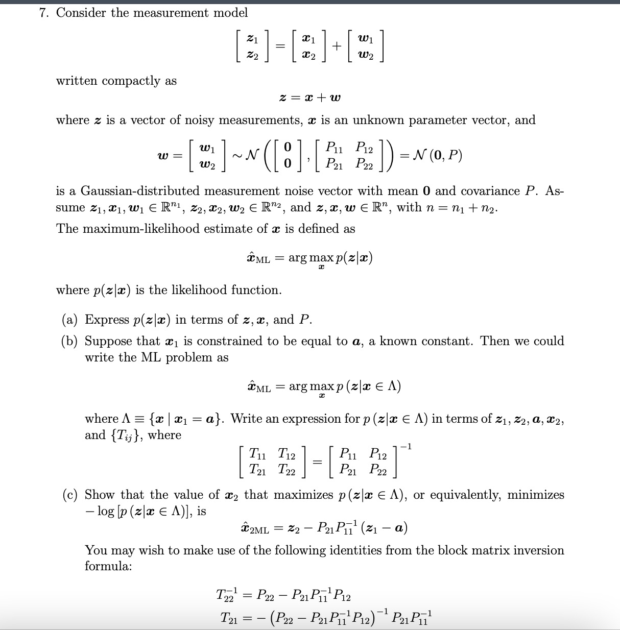Solved 7. Consider the measurement model | Chegg.com