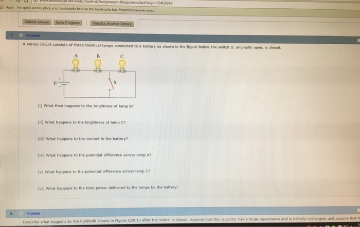 Solved A series circuit consists of three identical lamps | Chegg.com