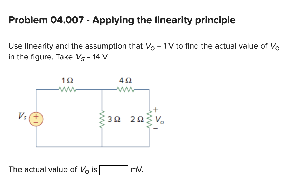 Solved Problem 04.007-Applying the linearity principleUse | Chegg.com