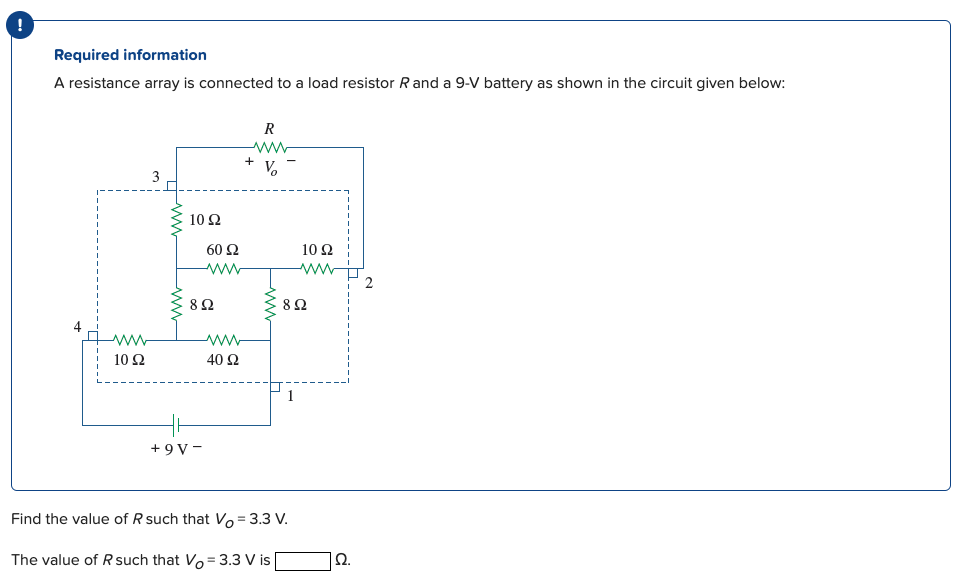 Solved Required information A resistance array is connected | Chegg.com