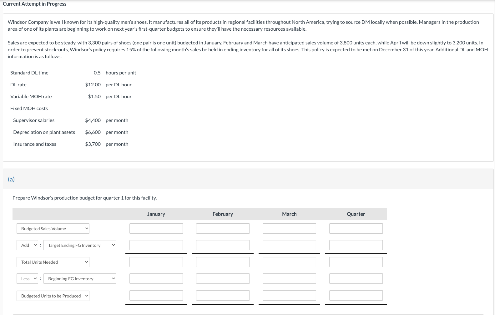 Solved (b) Prepare the DL budget for quarter 1 for this | Chegg.com