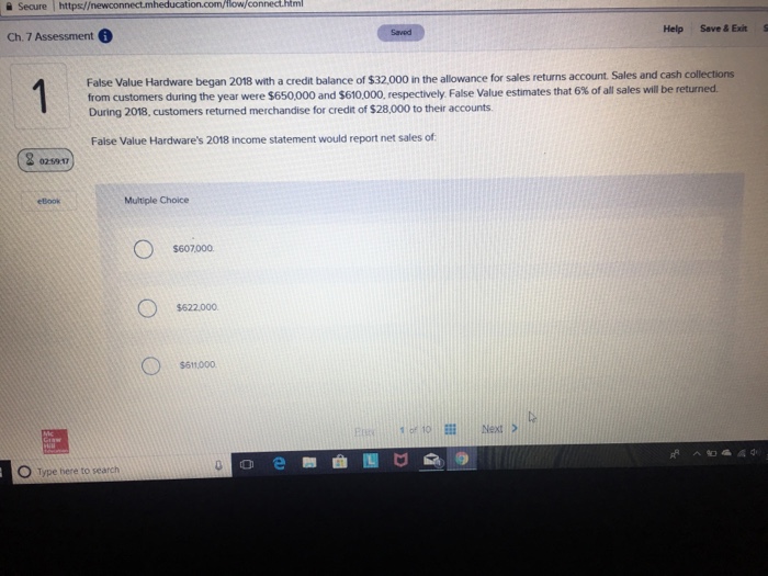 Solved ? Secure https//newconnect.mheducat Help Save&Exits | Chegg.com