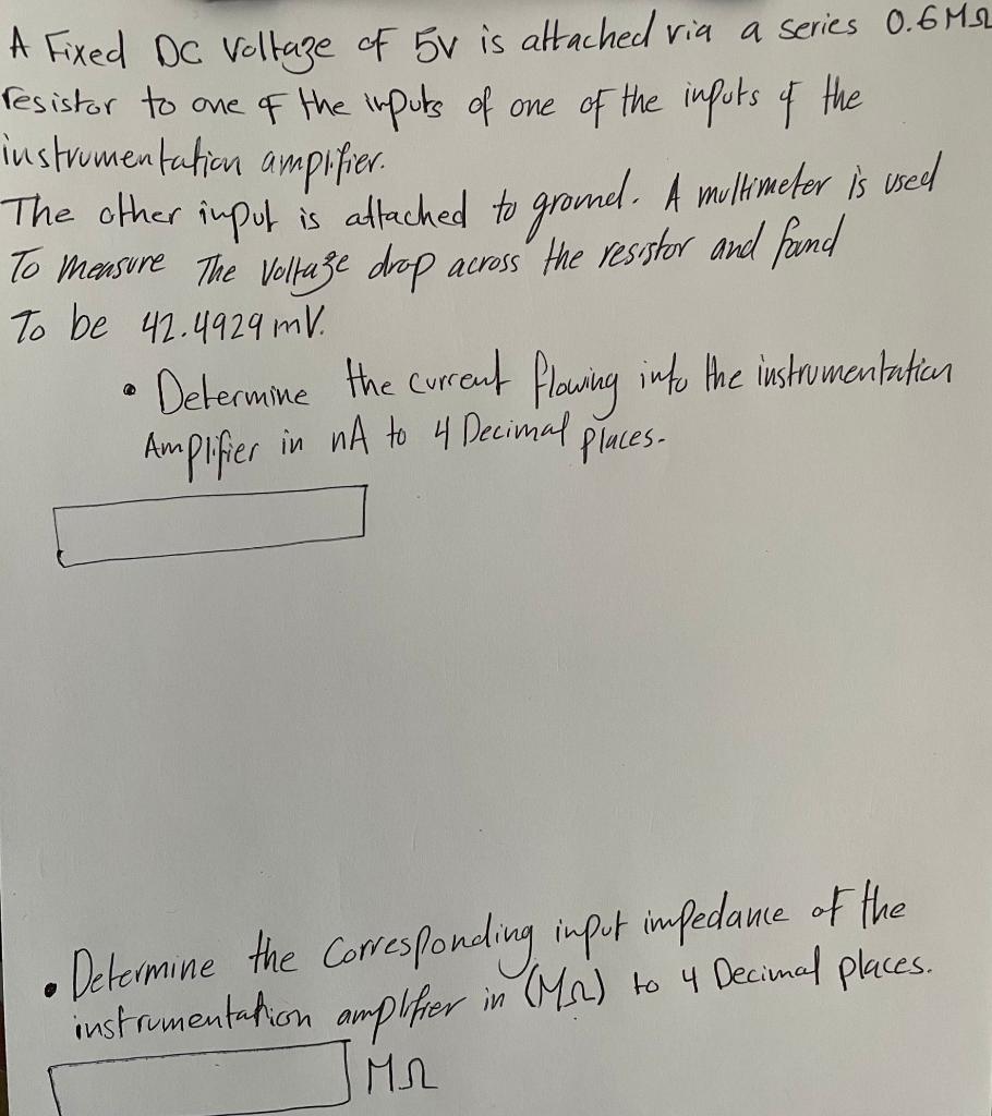 Solved A Fixed DC voltage of 5 V is attached via a series | Chegg.com