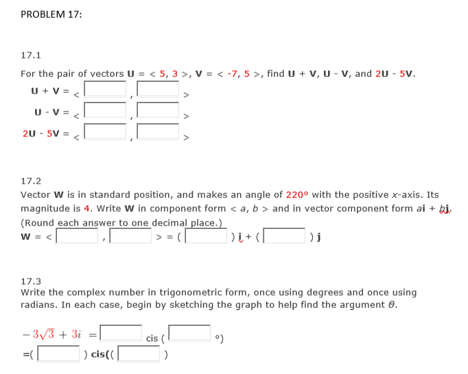 Solved For the pair of vectors U= 5,3 ,V= −7,5 , find | Chegg.com