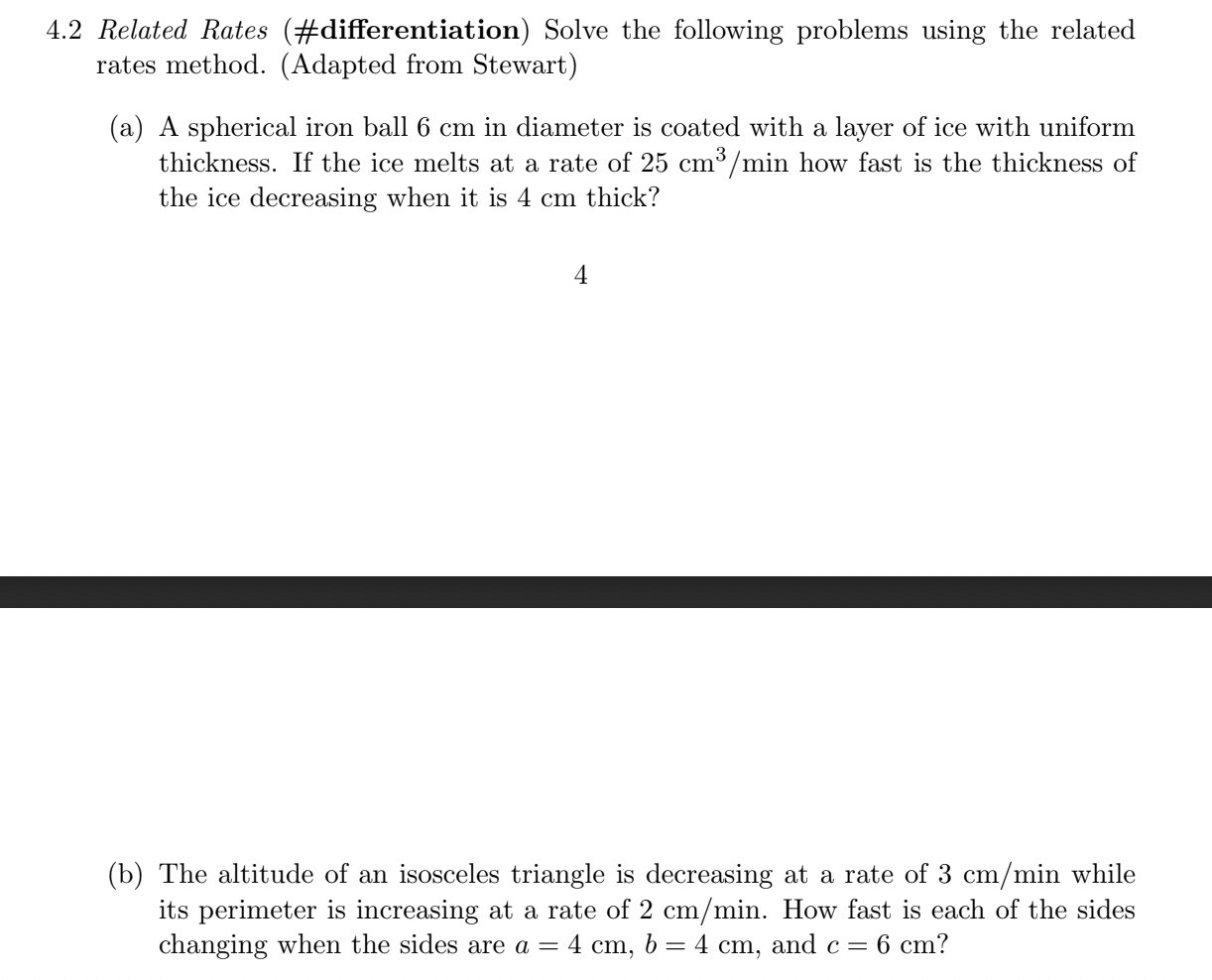 Solved .2 Related Rates (\#differentiation) Solve the | Chegg.com