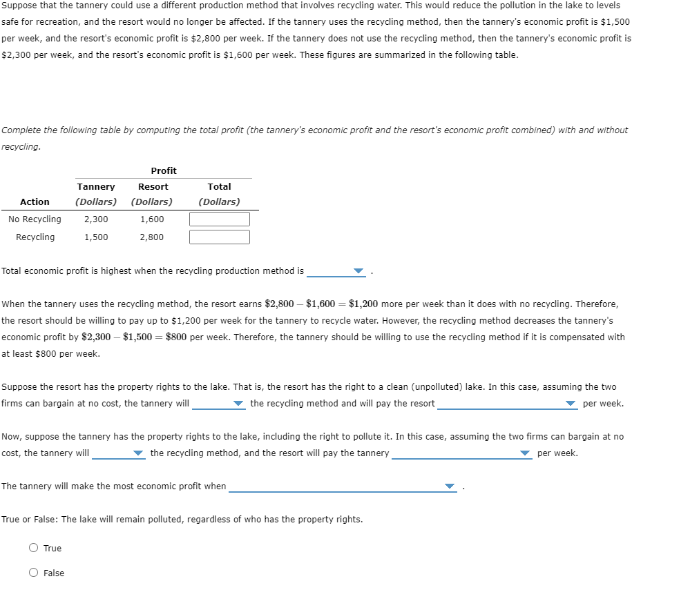 Solved Suppose that the tannery could use a different | Chegg.com