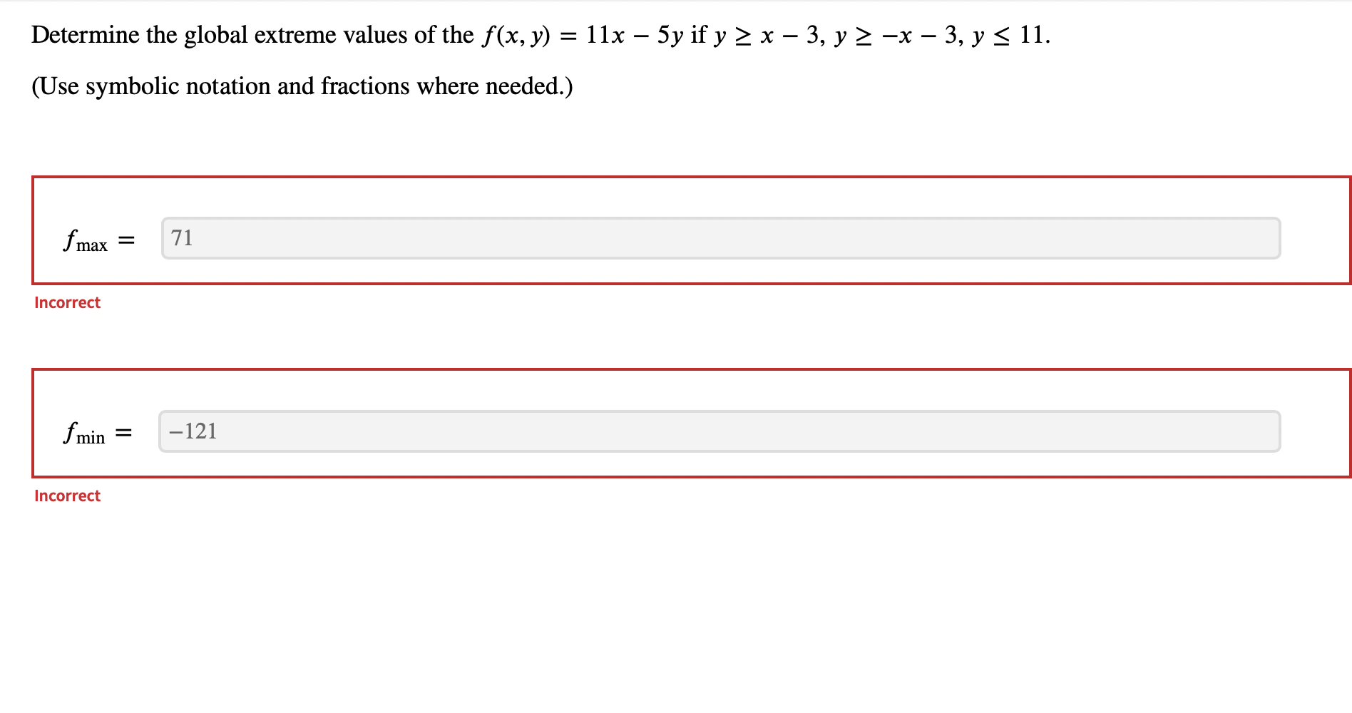 Solved Determine the global extreme values of the | Chegg.com