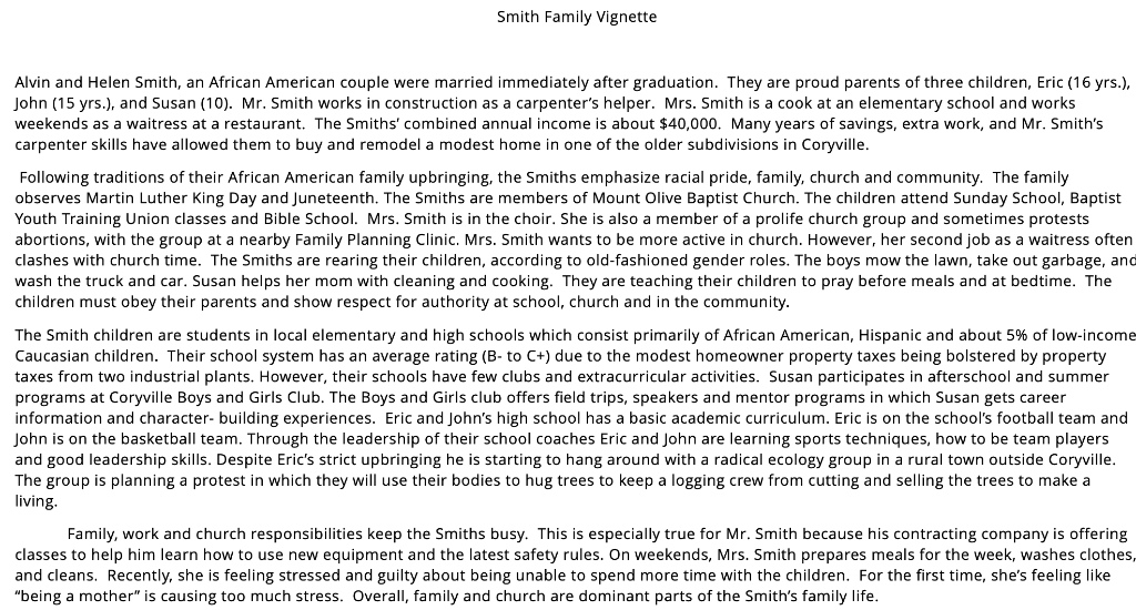 Vignette Examples Writing