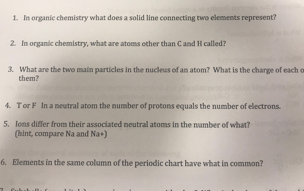 Solved 1. In organic chemistry what does a solid line | Chegg.com