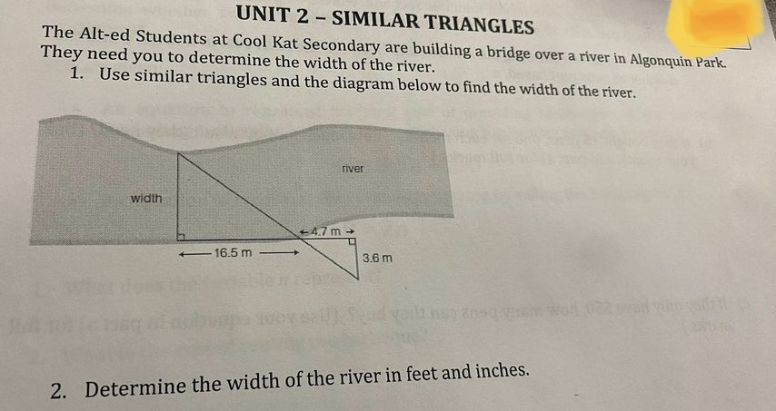 Solved UNIT 2 - SIMILAR TRIANGLES The Alt-ed Students at | Chegg.com