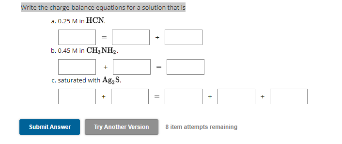 Solved Write the charge-balance equations for a solution | Chegg.com