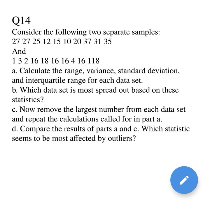 Solved Q13 The following data show the number of hours spent | Chegg.com