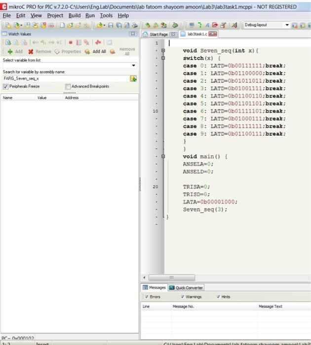 Solved C mikroC PRO for PIC v.7.2.0-CAUsers Eng.Lab | Chegg.com