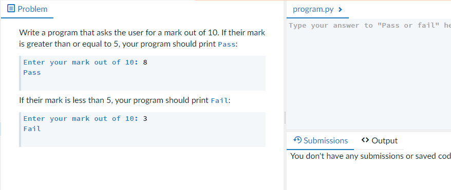 Solved Problem Program Py Type Your Answer T Write A