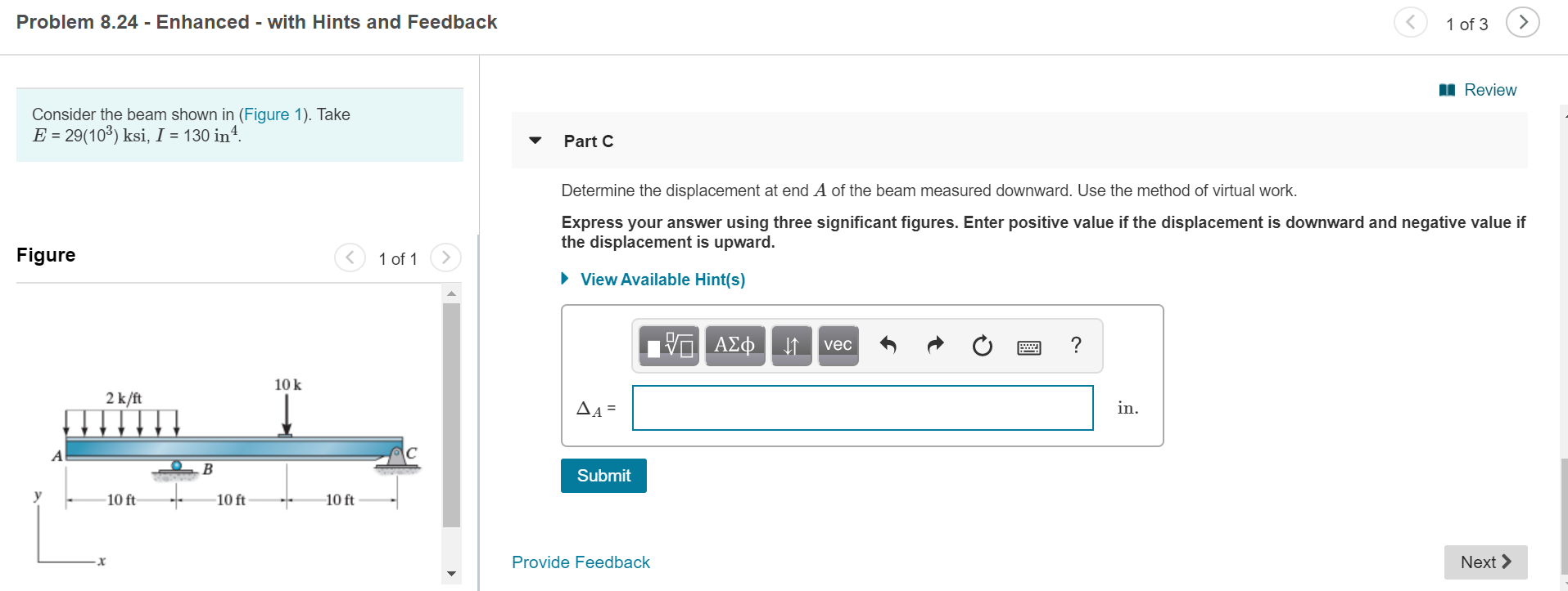 Solved Problem 8.24 - Enhanced - with Hints and Feedback 1 | Chegg.com