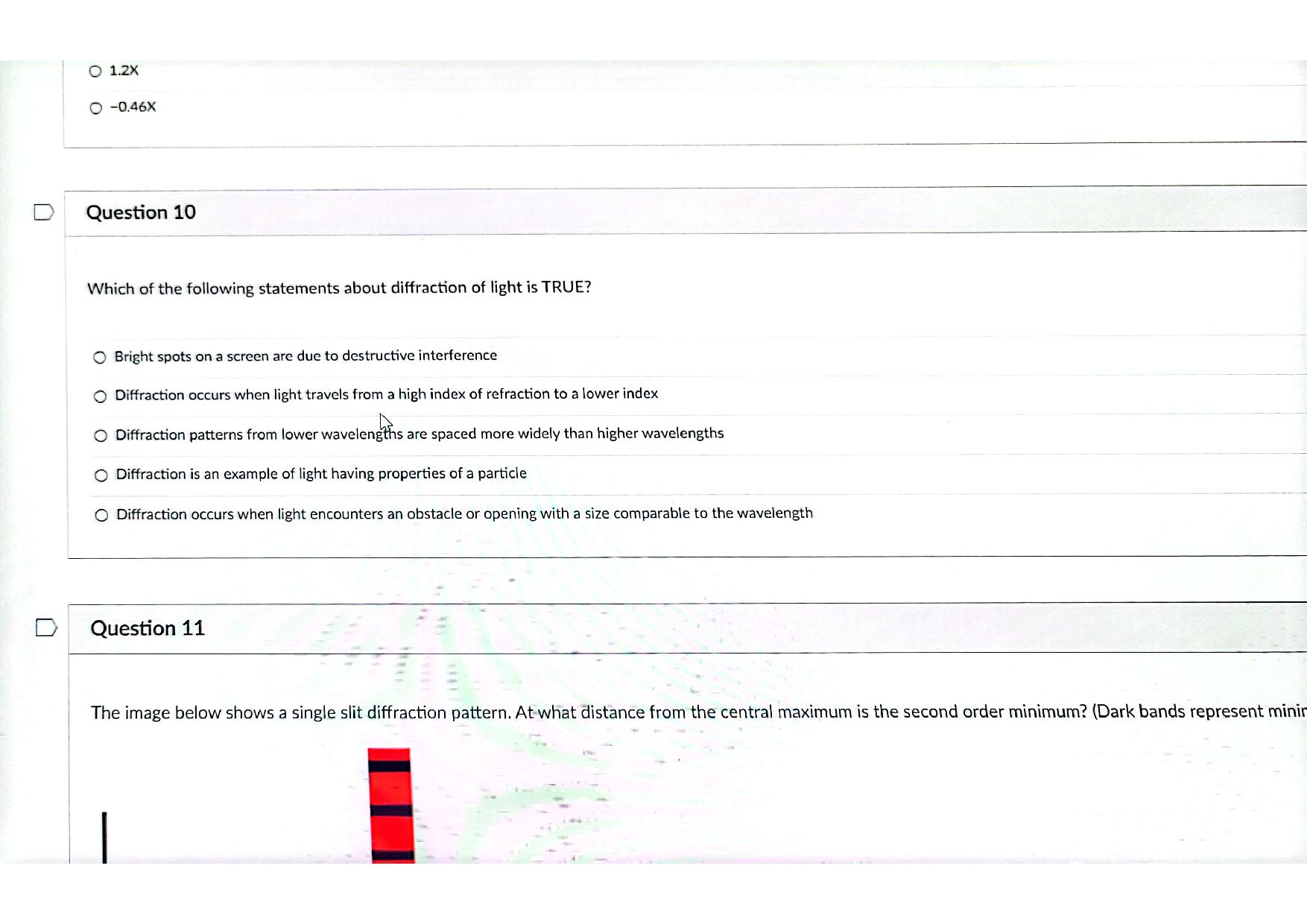 Solved Which of the following statements about diffraction | Chegg.com