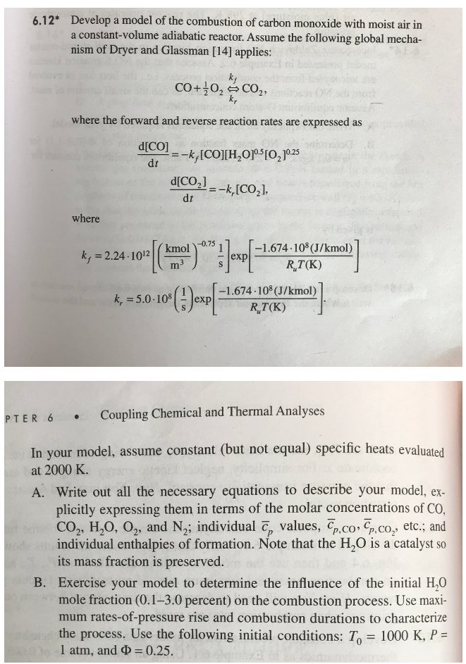 Solved Problem 6Develop a model of the combustion of carbon | Chegg.com
