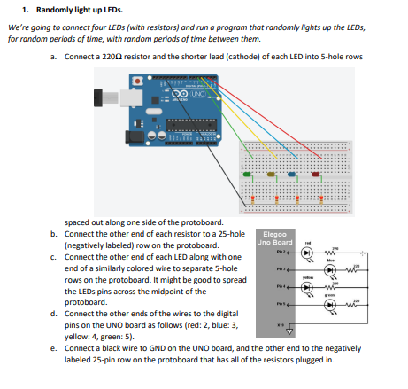 Solved 1. Randomly light up LEDs. We're going to connect | Chegg.com