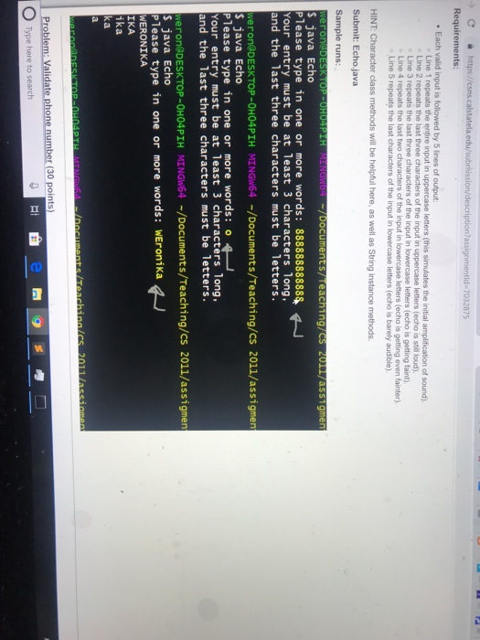 Solved (20 points) Write a program that echoes user's input. | Chegg.com