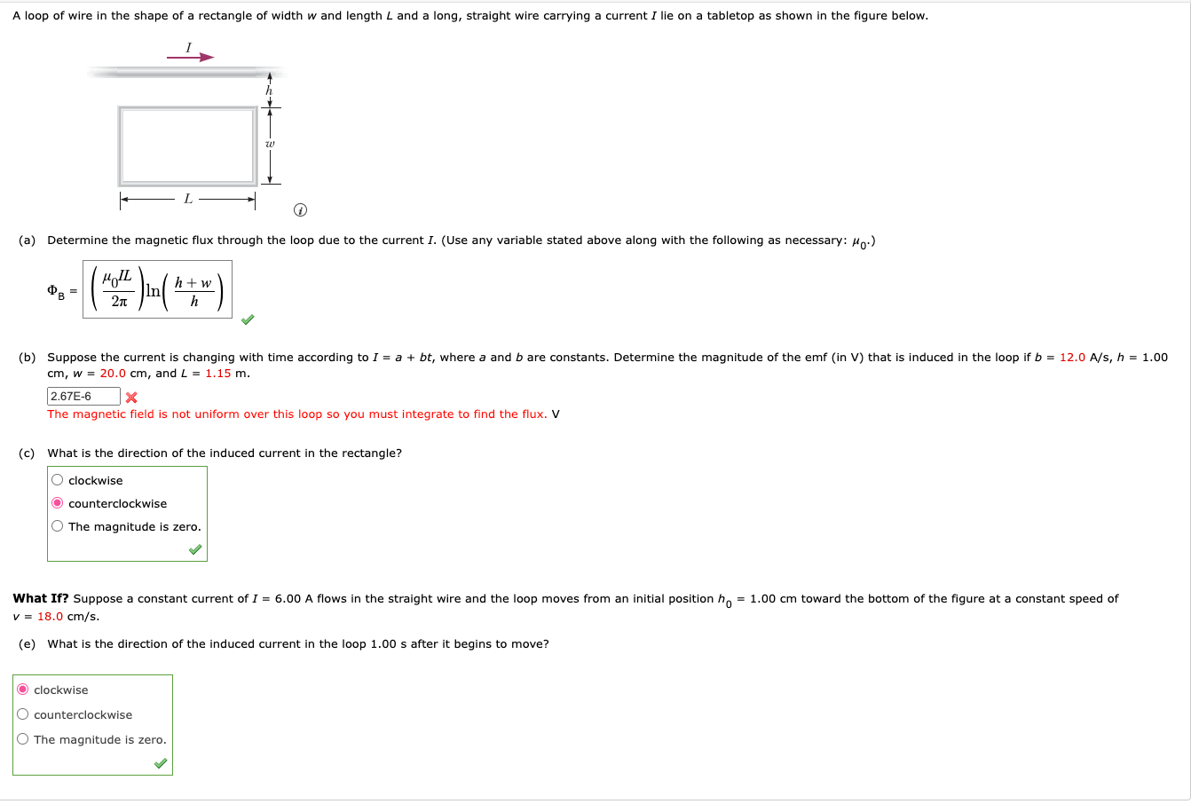Solved A Determine The Magnetic Flux Through The Loop Due