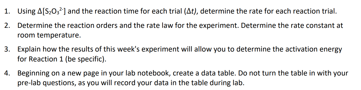2. Determine the reaction orders and the rate law for | Chegg.com