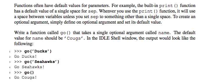 Solved Functions often have default values for parameters. | Chegg.com