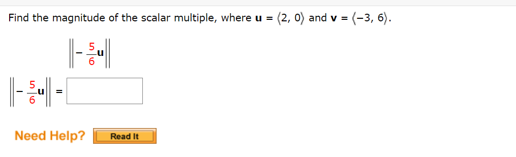 Solved Find the magnitude of the scalar multiple, where | Chegg.com