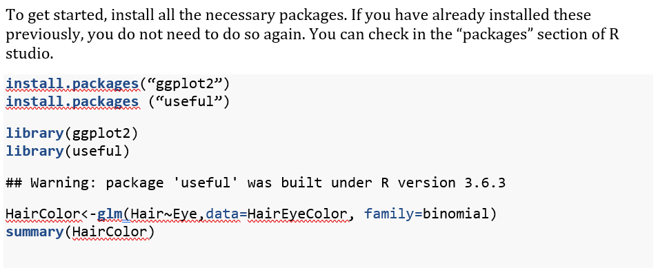 Solved Does Eye Color predict Hair Color? Run the simple | Chegg.com