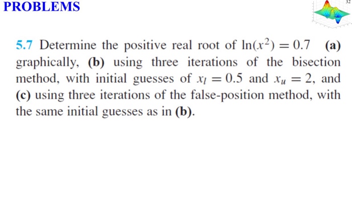 Solved PROBLEMS 5.7 Determine the positive real root of | Chegg.com