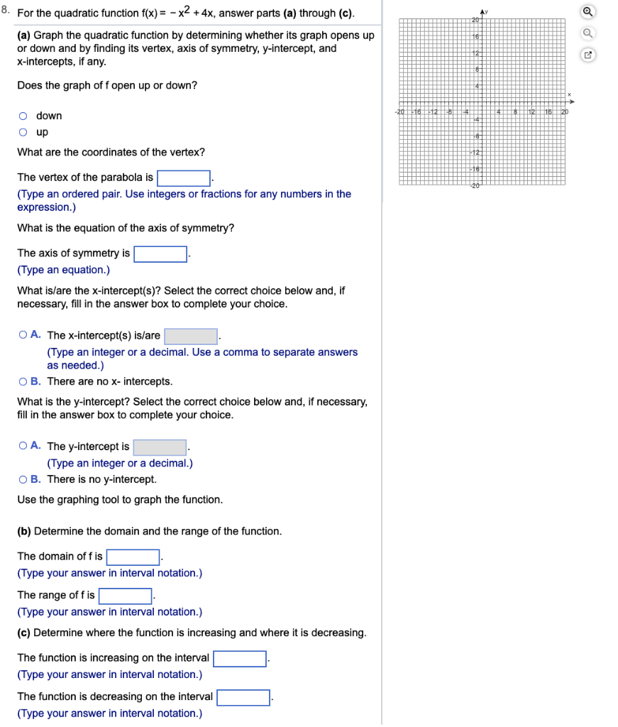 Solved 1 10. For the quadratic function f(x) = - 2x2 + 2x - | Chegg.com