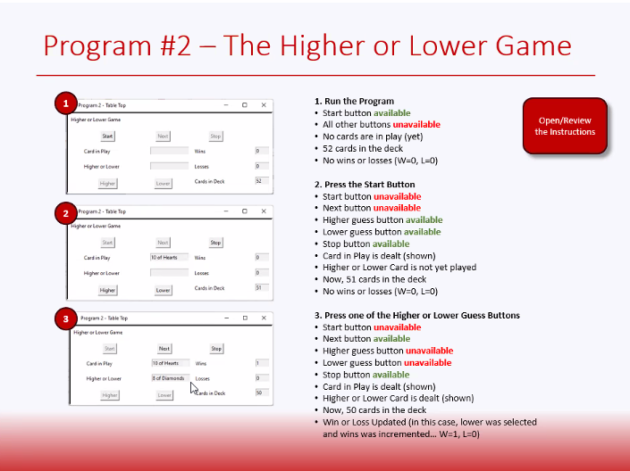 Solved Program #2 – The Higher or Lower Game Program 2-Tile | Chegg.com