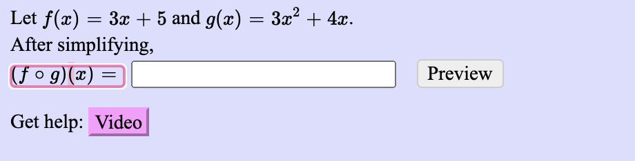 Solved Let f(x) = 3x + 5 and g(x) = 3x2 + 4x. After | Chegg.com
