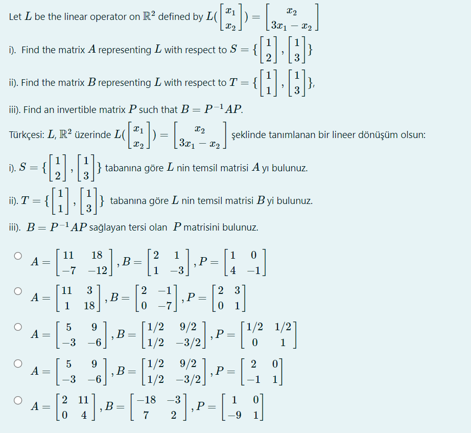 Let L be the linear operator on R2 defined by | Chegg.com