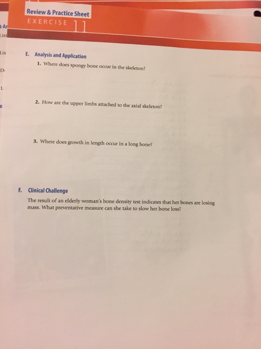 Solved Review & Practice Sheet EXERCISE Lis Lis Analysis and | Chegg.com