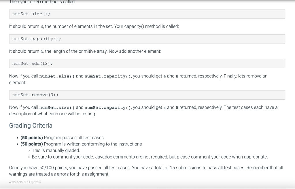 Solved In a previous assignment, you created a set class | Chegg.com